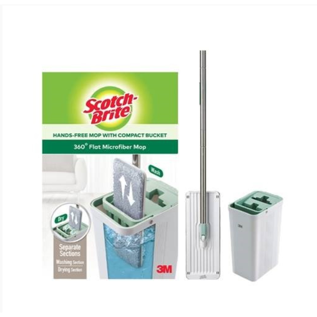 Scotch brite Hands-free Compact Mop Bucket- 4011 | Shopee Philippines