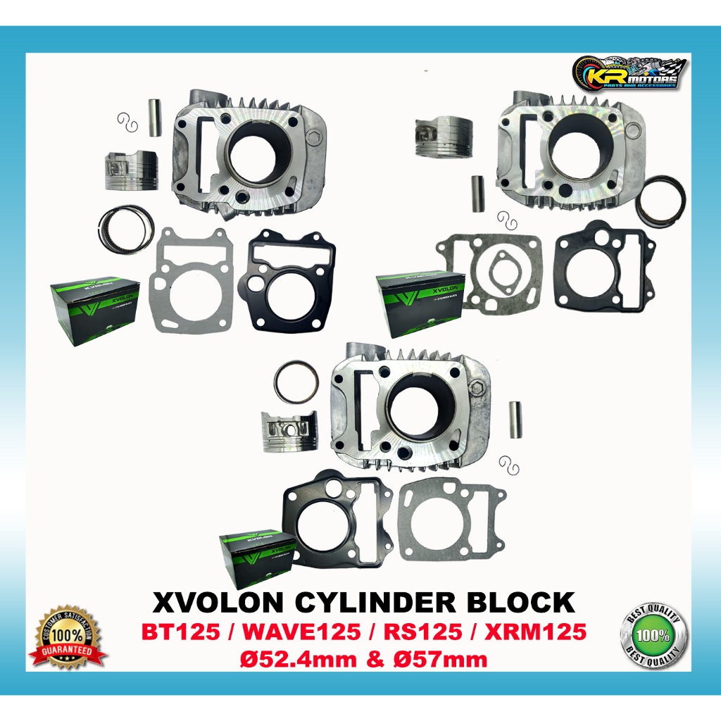 Cylinder Block Set for BT125/WAVE125/RS125/XRM125 Diameter Ø52.4mm ...