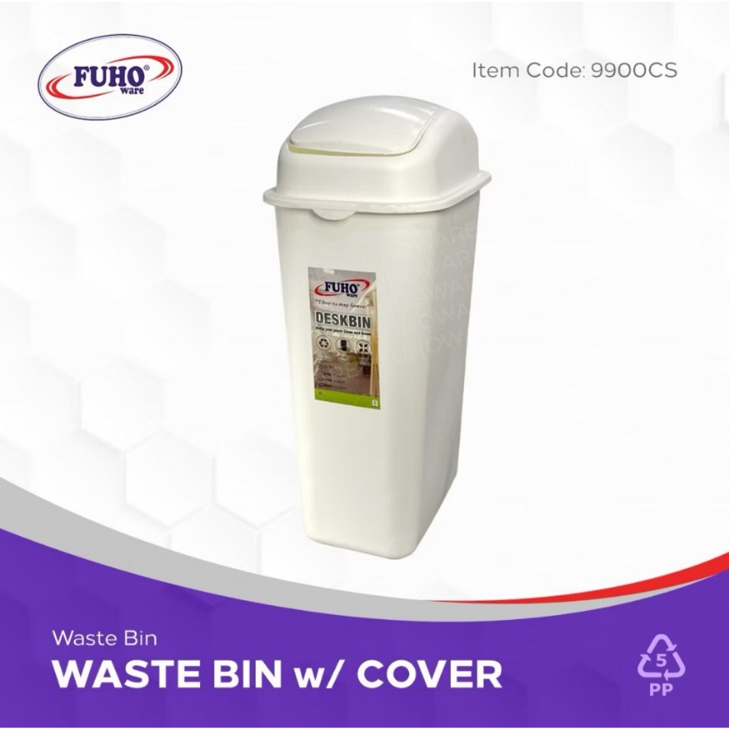Fuho 16-Liter Trash Can with Swing Cover / Trash Bin / Basurahan Waste ...