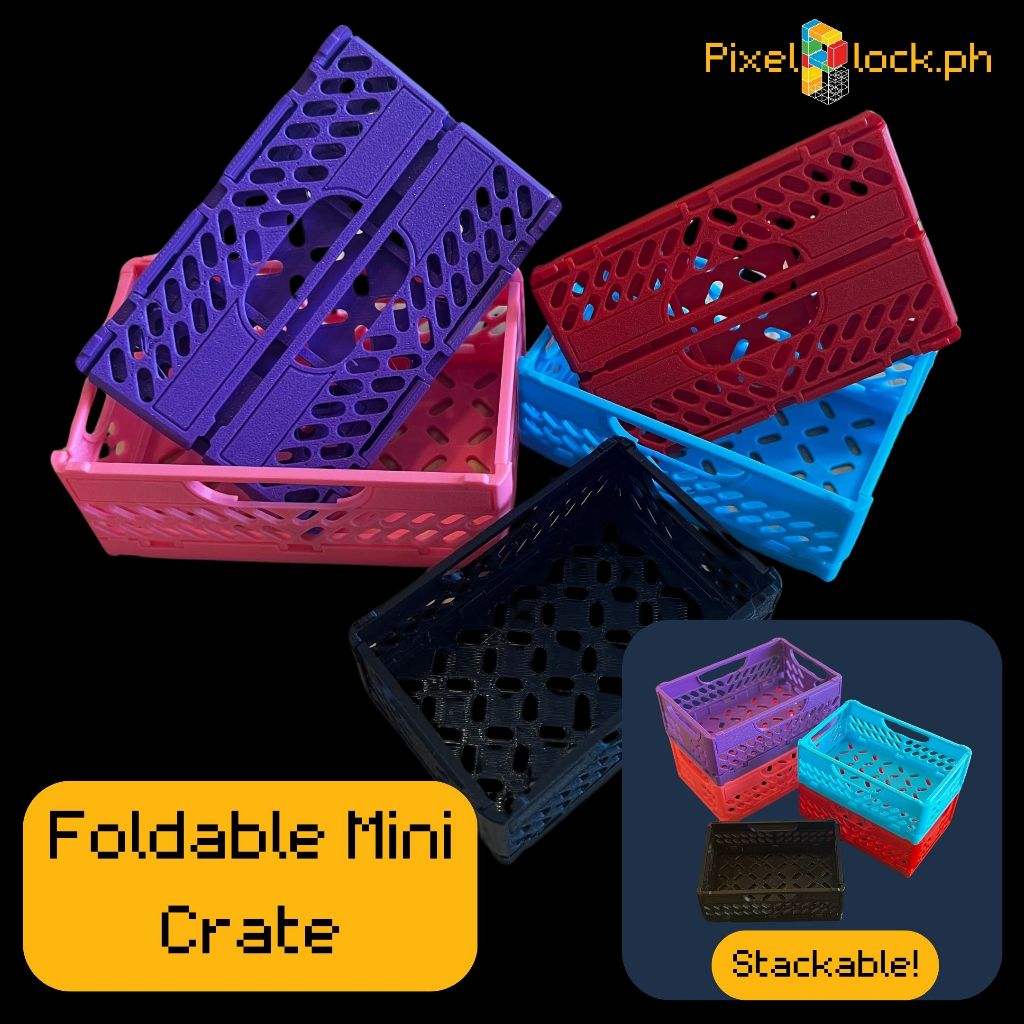 Stackable Foldable Collapsible Mini Crate Box Basket Container ...