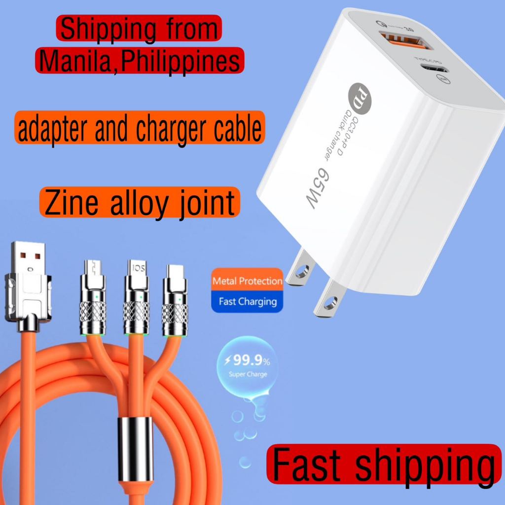 llipp 65W 3.0 Fast Charger PD QC Adapter 120w 3 in 1 Fast Liquid ...