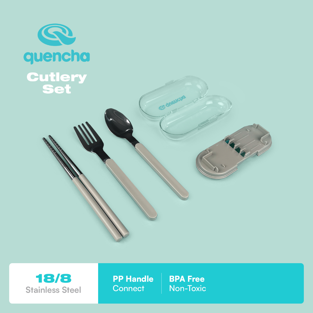 QUENCHA Portable Cutlery Set, Collapsible Travel Utensils | Shopee ...