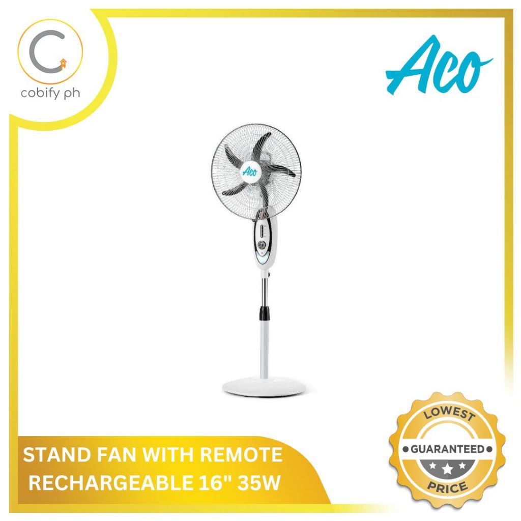 ACO Stand Fan With Remote Rechargeable 16" 35W | Shopee Philippines