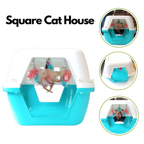 37x33x30cm/pcs Cat House with Toys, Size Square Shape Cat House with ...