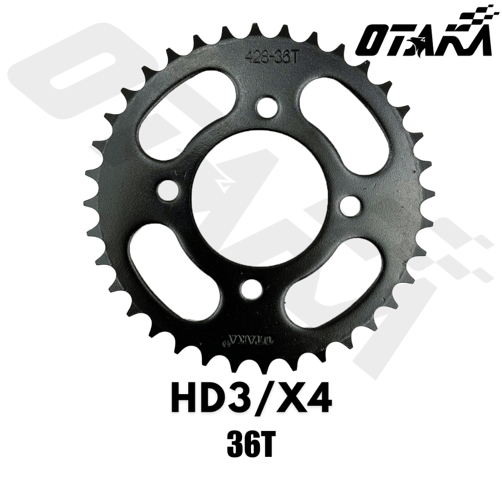 OTAKA 4Holes Rear Sprocket 428 for MOTORCYCLE HD3/X4/GP125/EURO Heavy ...