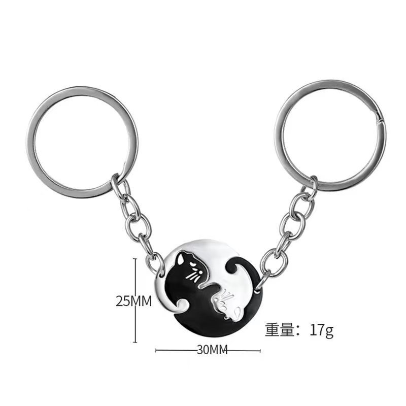 2Pcs/Set Cat Keychain Couple Keychain Matching Keychain Couple Gift ...