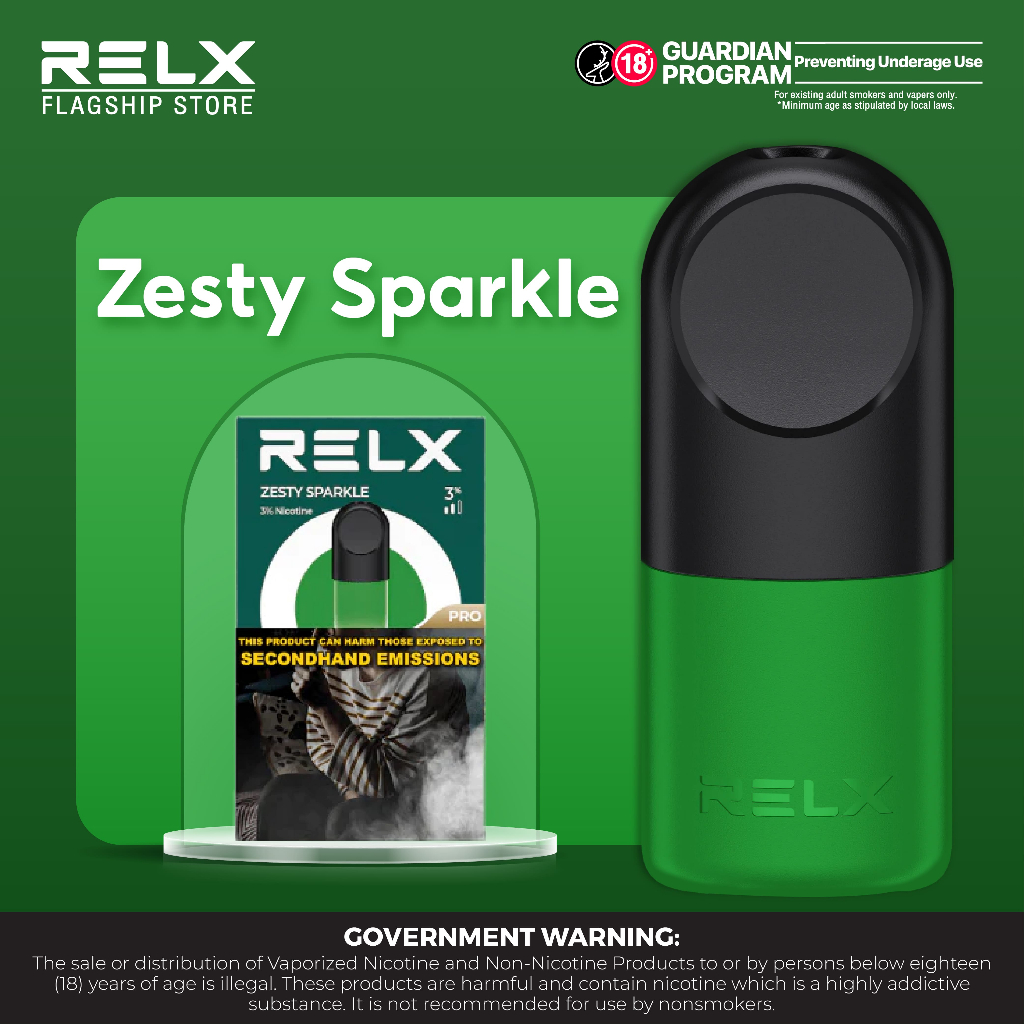 Relx Pod Pro 2 Pod Pack Zesty Sparkle 30mg Ghw Vape Juice Single Pod Pro Pod Vape Shopee