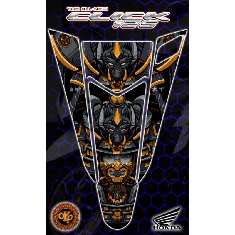 Samurai Girl front Sticker for Honda Click v3 full Quality Sticker ...