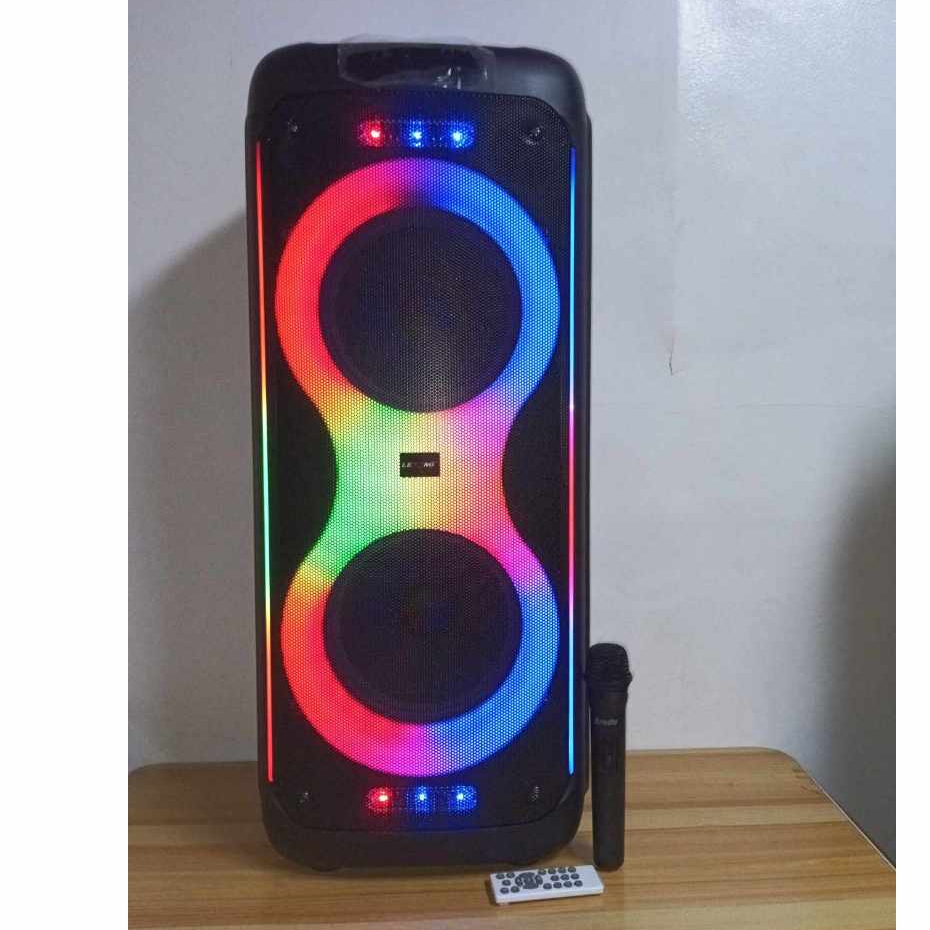 New big speaker dual 10 "inches speaker (140w) with wireless microphone ...