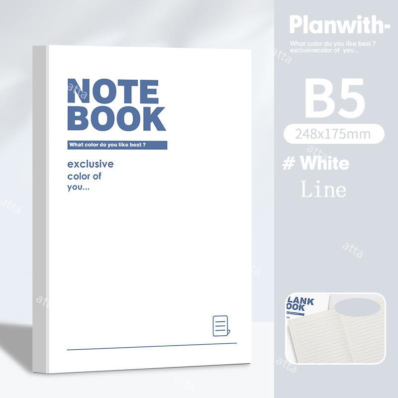 128Sheets A5/B5 Color Super Thick Notebook Line Blank Notepad Colorful ...