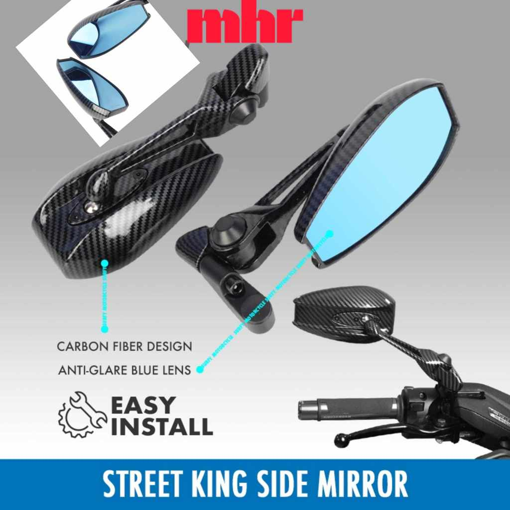 MHR Street King Side Mirror Carbon Fiber Design Blue Lens v1 | Shopee ...