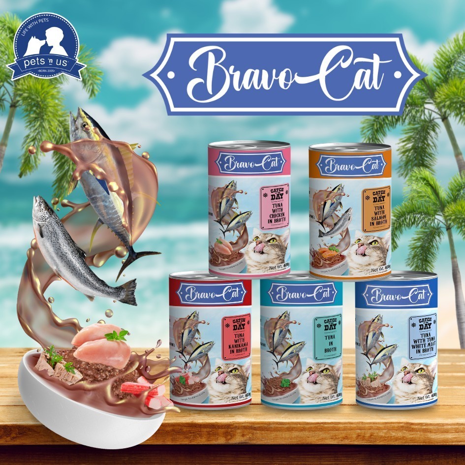 Bravo Cat Tuna in Broth Series 400g | Shopee Philippines