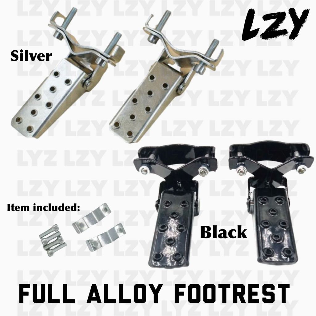 Motorcycle Bike Universal Shock Footrest Pair FULL ALLOY FOOTREST ...