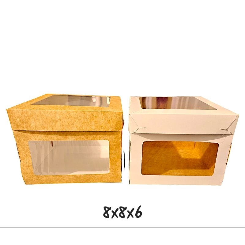 8x8x6 - Cake Box with Window || Reversible | High Quality (set of10 ...