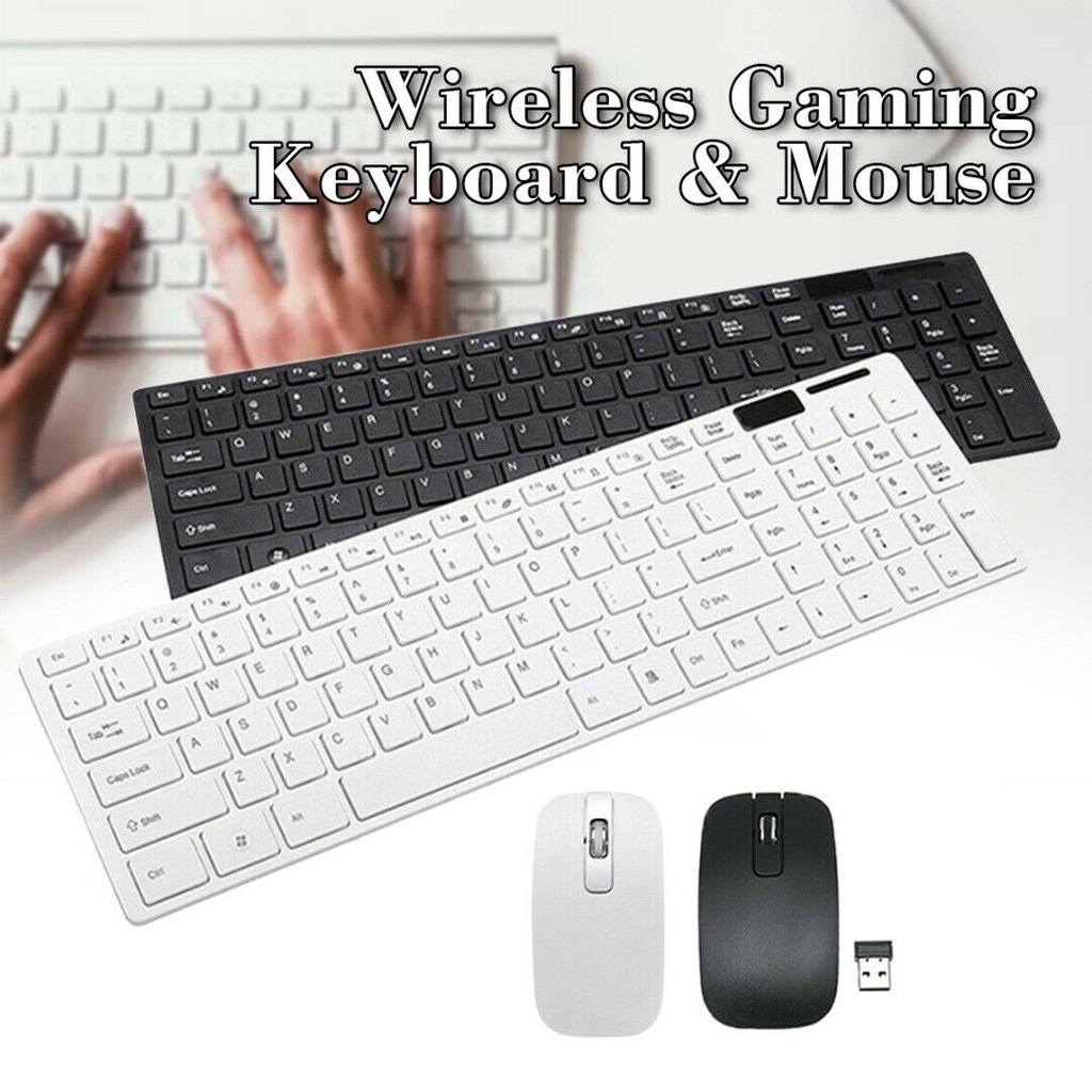 2.4GHz Wireless Keyboard And Mouse Set With USB Receiver For Desktop PC ...