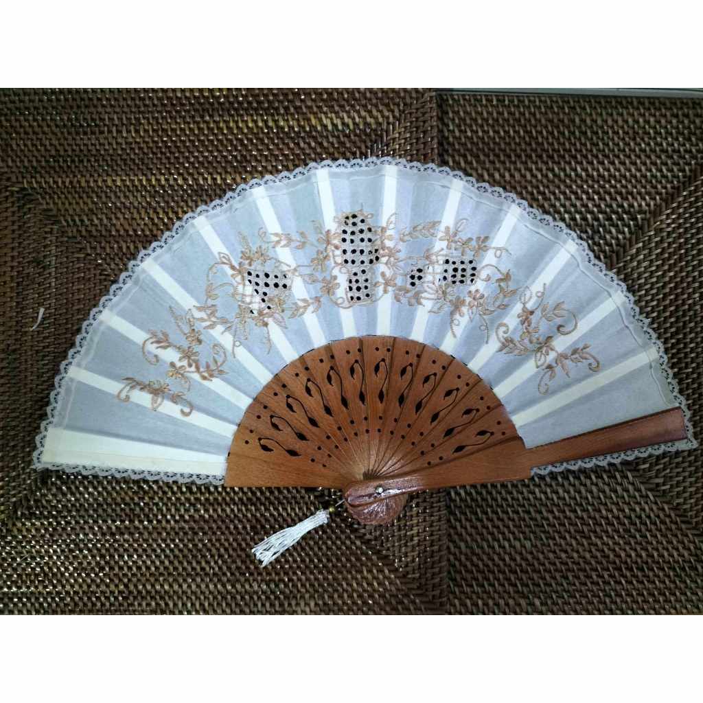Native Fan / Chiffon Fan/ Embroidered Fan/ Folding Native Fan | Shopee ...