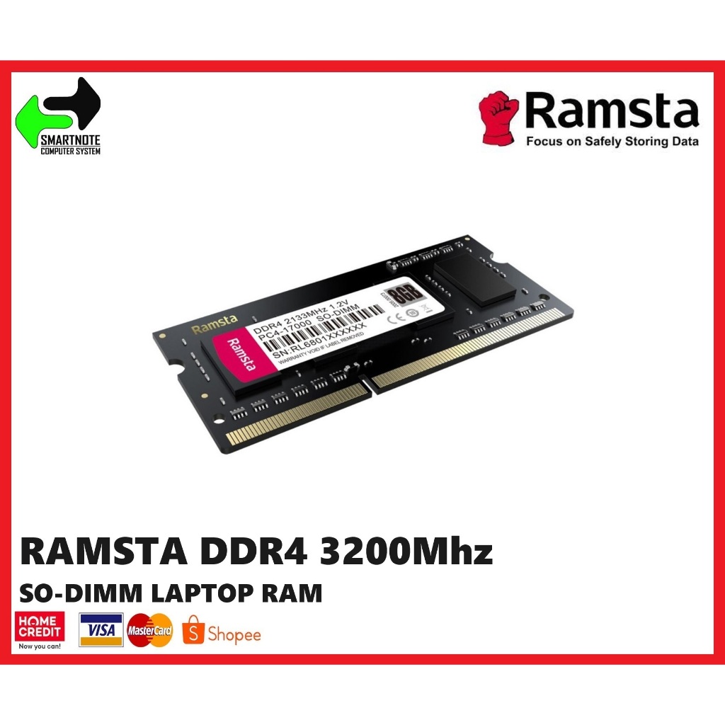 RAMSTA DDR4 3200MHz 8GB/16GB 1.2V SODIMM NB RAM FOR LAPTOP | Shopee ...