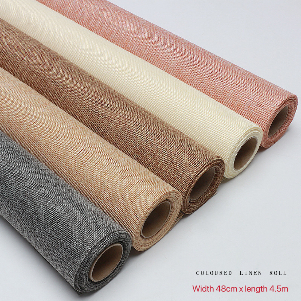 48cmx4.5m Korean style colorful linen roll retro floral diy material ...