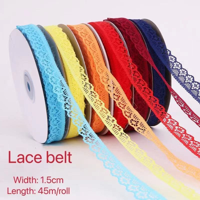 50Yards/Roll 1.5cm lace ribbon DIY made lace streamer bow edging gift ...