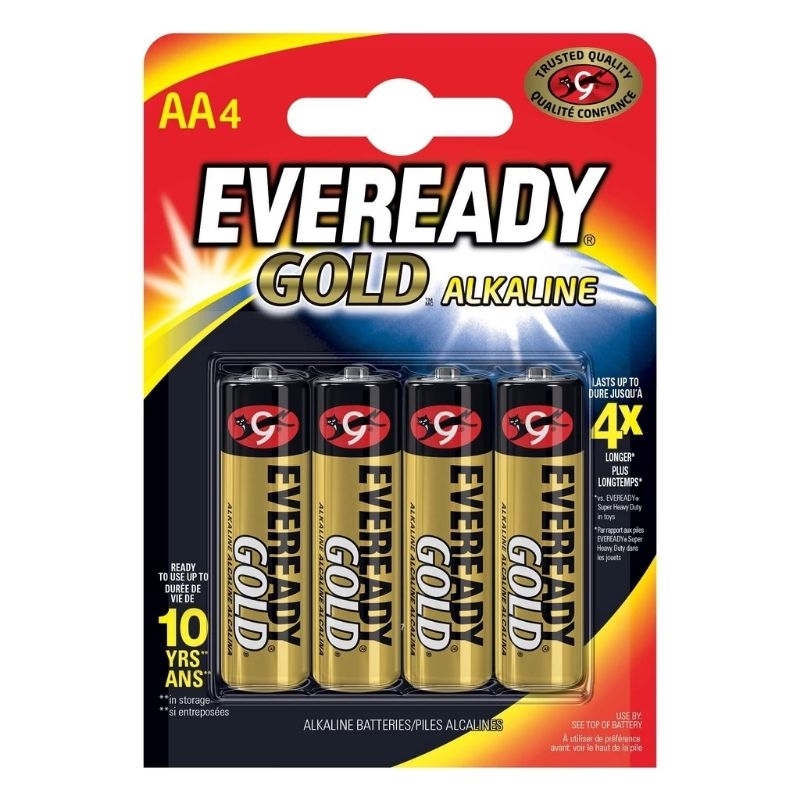 Eveready Gold Alkaline Batteries AA 4pcs per pack | Shopee Philippines