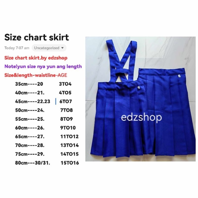school uniform palda royal blue kids to teens | Shopee Philippines
