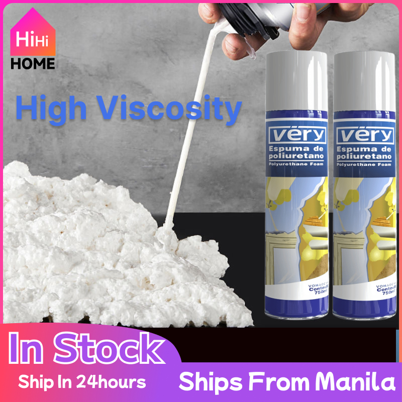 Polyurethane Foam PU Foam Spray 750ml Fills Cracks And Joints Gaps Around Pipes Vents | Shopee ...