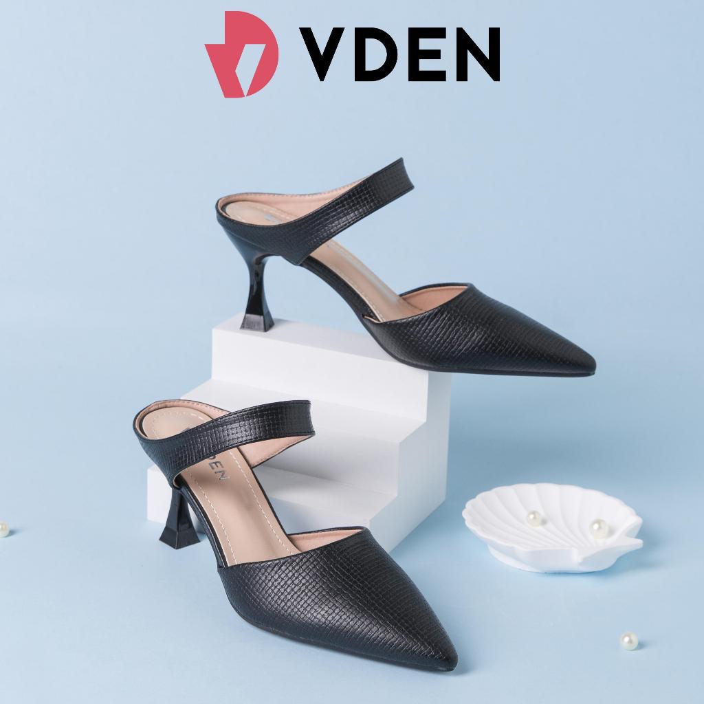 VDEN Ladies Pointed Kitten Heel Shoes 818-11 Solid Color Simple High ...
