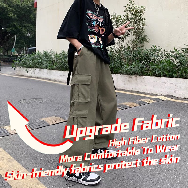 [COD]Cargo Pants For Men Cargo Pants Loose Straight Sports Trousers ...