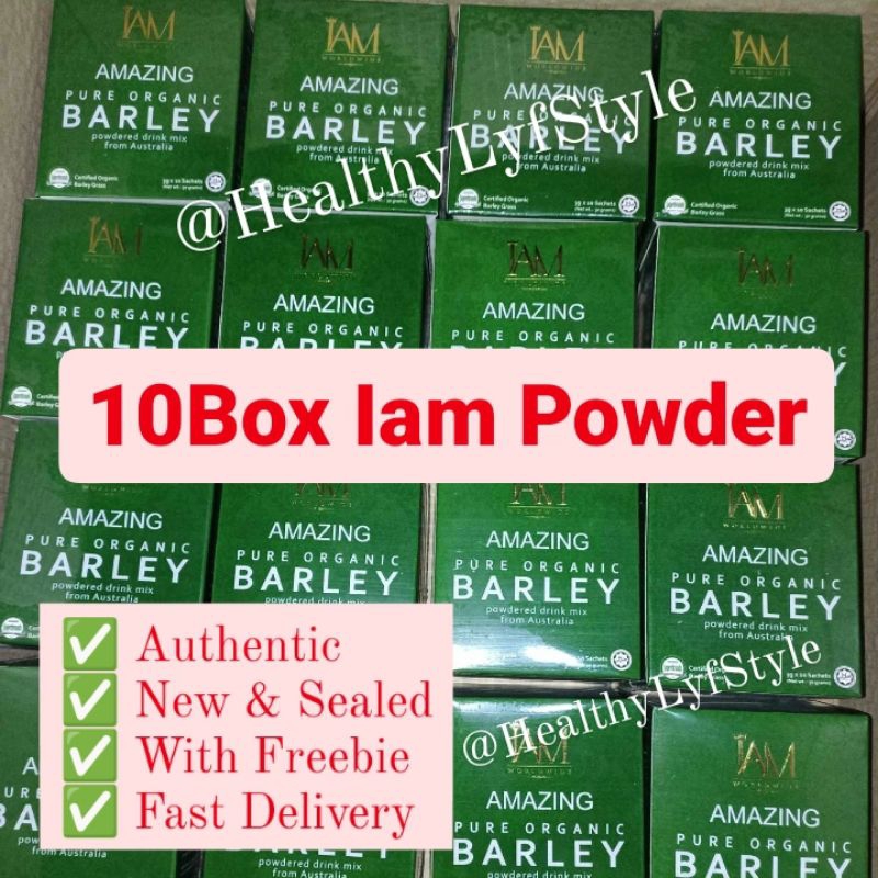 10 BOX IAM Barley Powder Young Barley Grass New Packaging AFFORDABLE ...