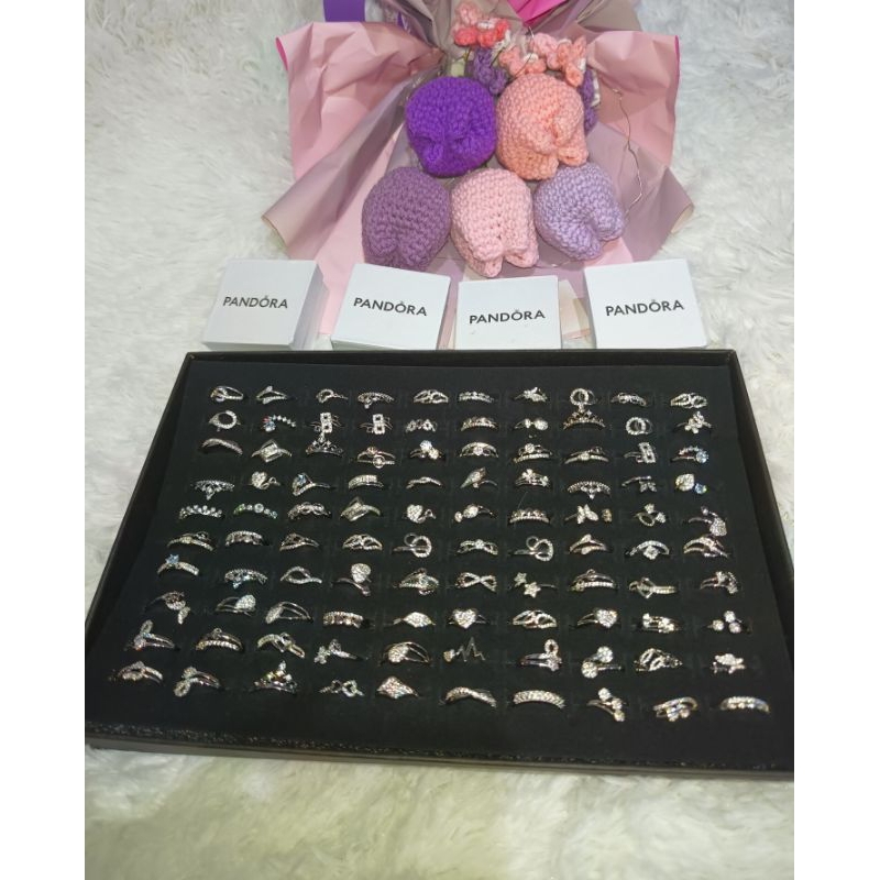 Pandora Premium Adjustable Non-Tarnish Promise Ring with Hard Box and ...