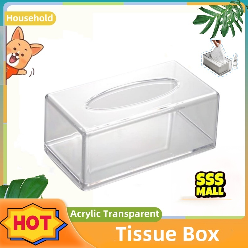 COD Acrylic Transparent Tissue Box Clear Advanced Tissue Paper Box ...