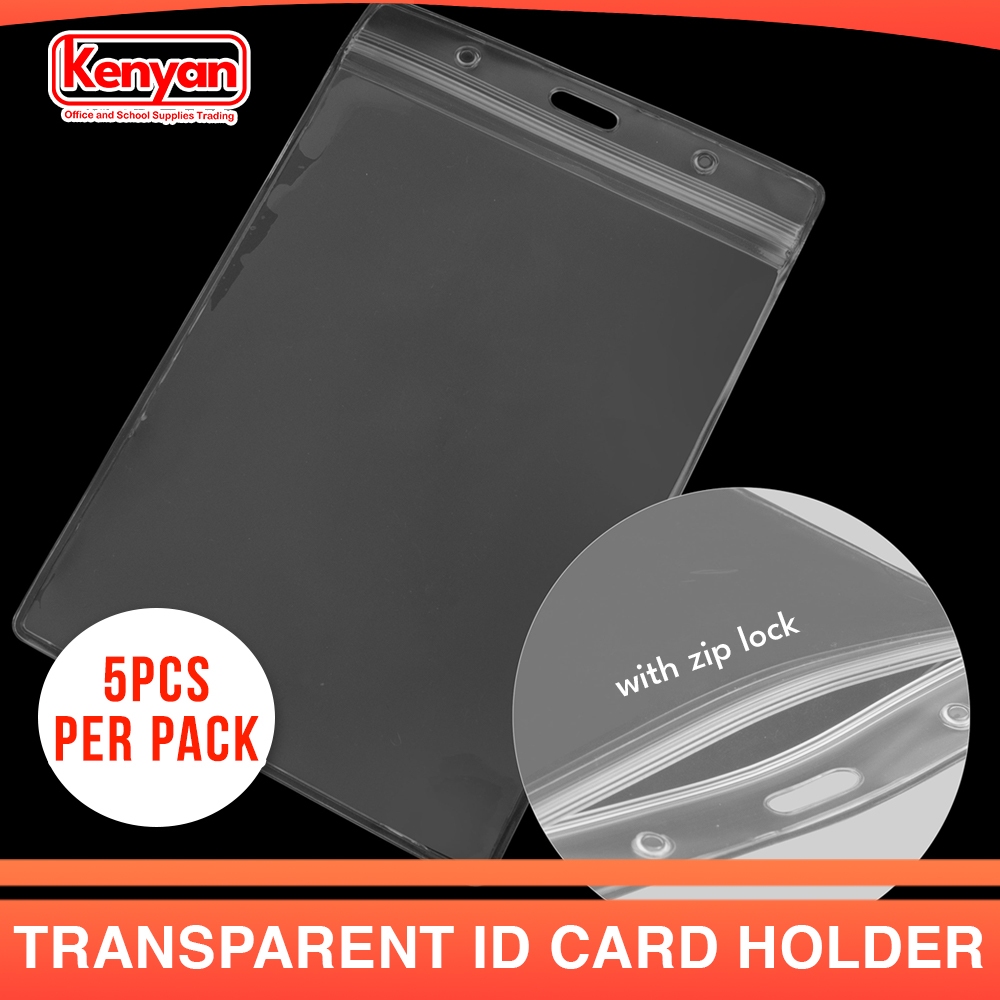 5pcs Transparent ID Card Holder Zip lock Waterproof Case (18.2cmx12cm ...