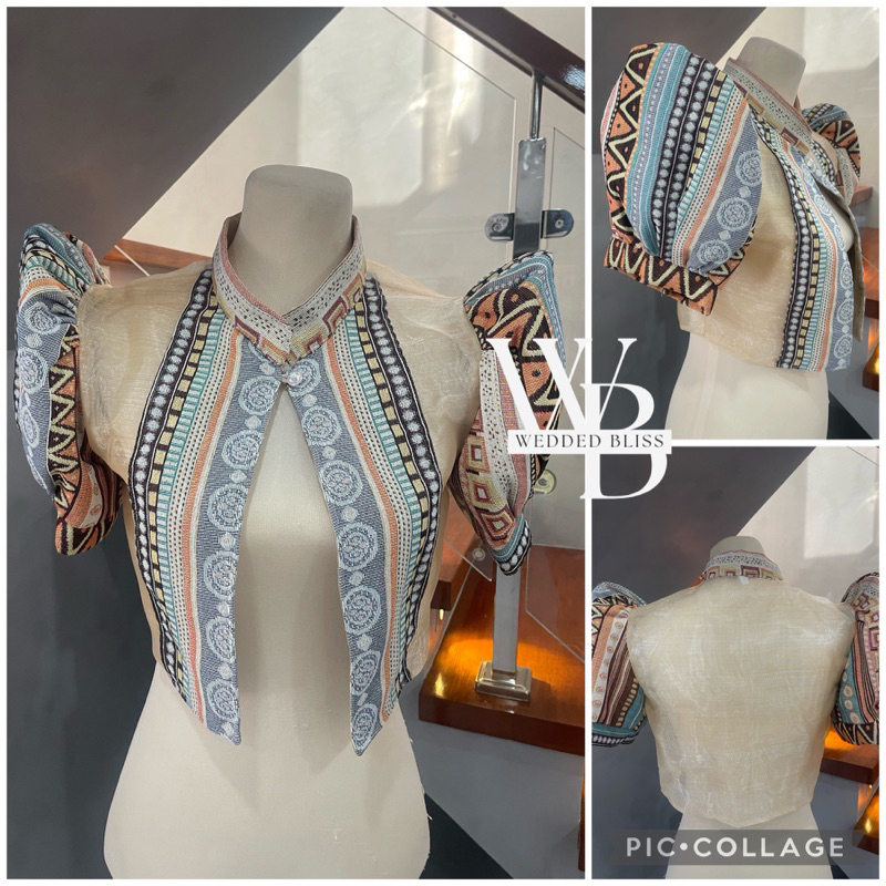 Modern Bolero Filipiniana Ethnic Design — Puff sleeves | Shopee Philippines