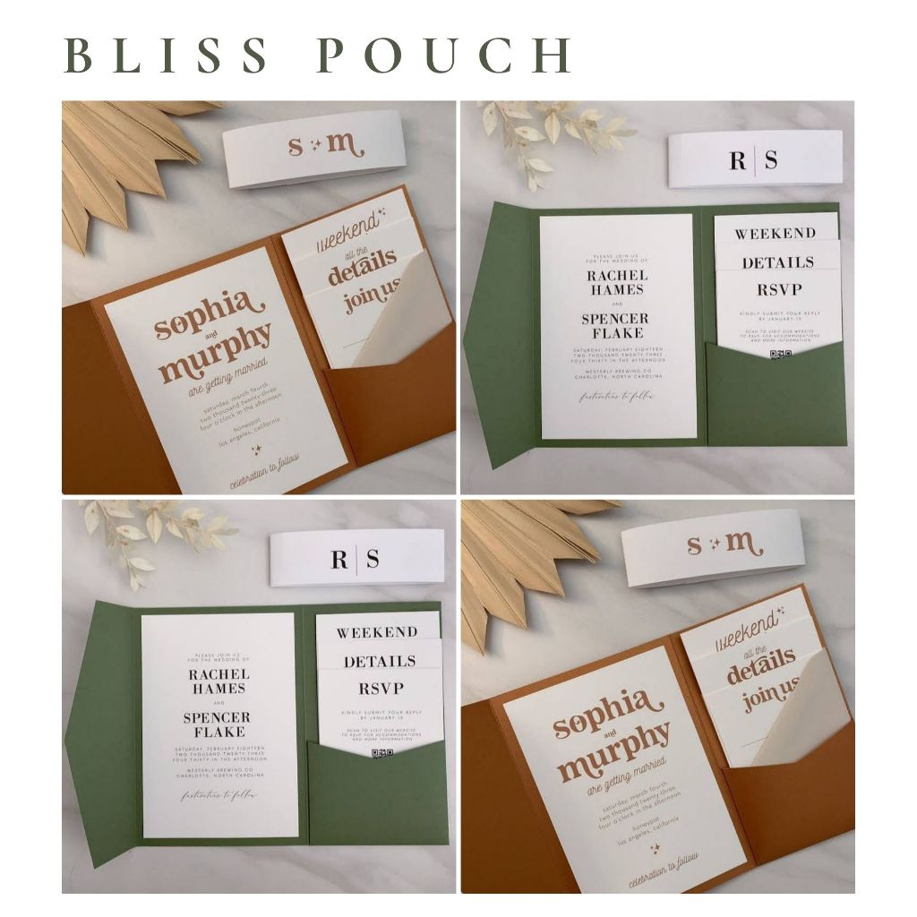 Pocket Fold Wedding Invitations – Elegant Trifold Custom Invites ...