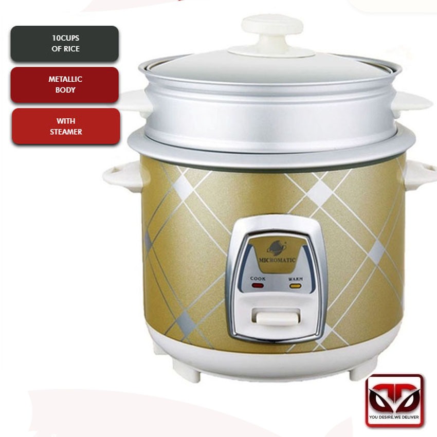 Micromatic MR-10M 1.8L Metallic Body Conventional Rice Cooker (10 Cups) | Shopee Philippines