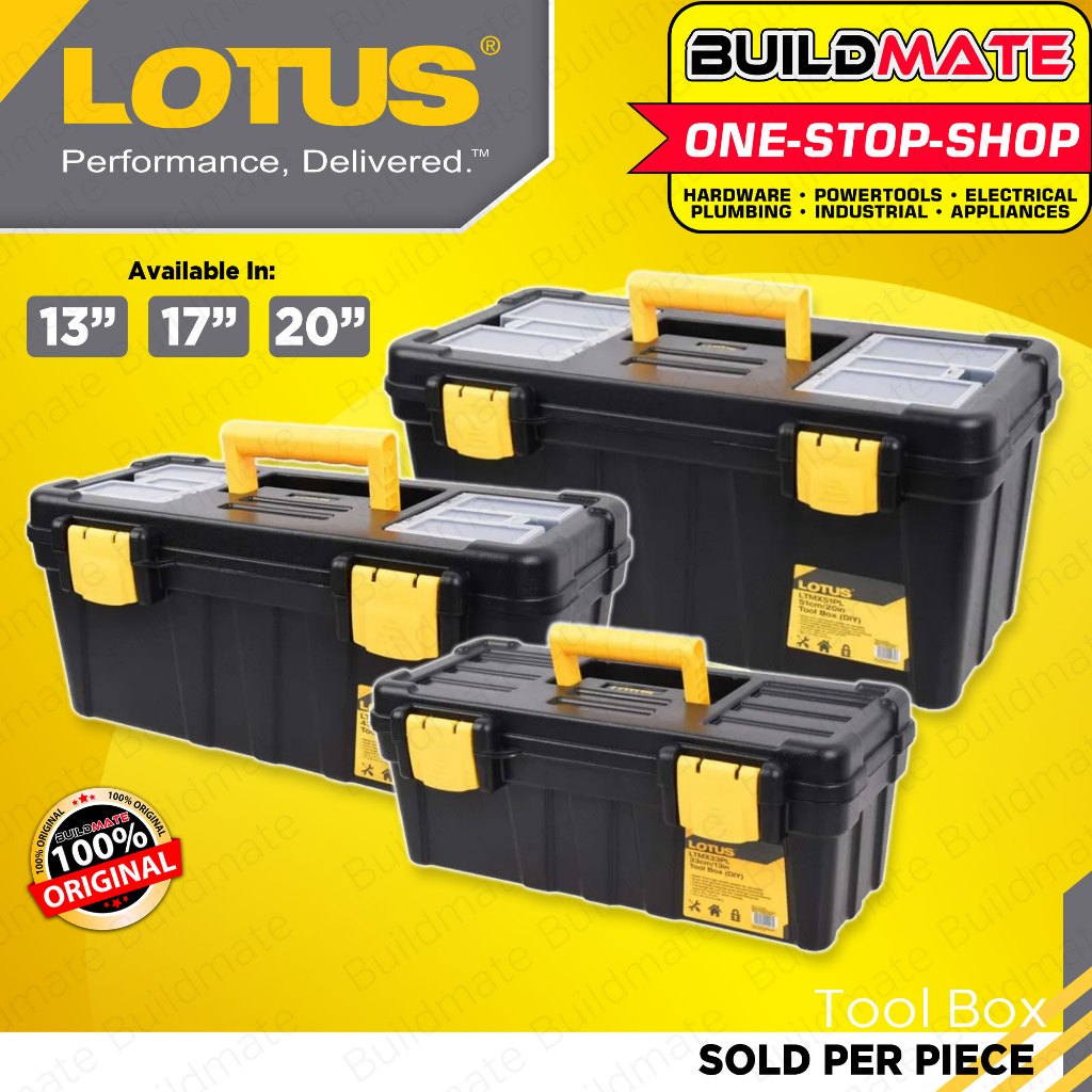 BUILDMATE Lotus Tool Box DIY Organizer Storage with Lock Inner Tray 13 ...