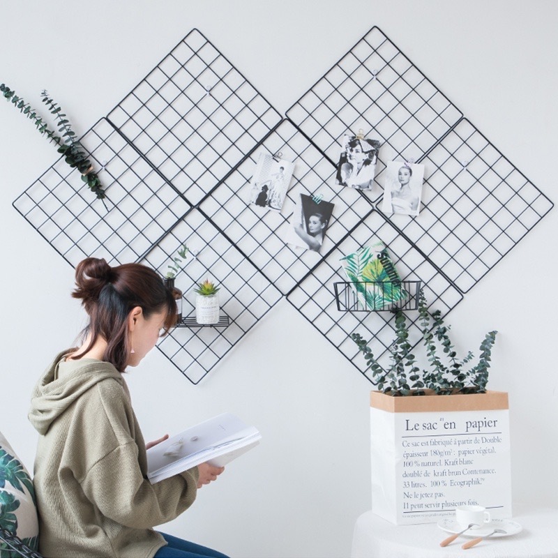 Metal steel mesh frame DIY wall decoration mesh decorative photo frame ...