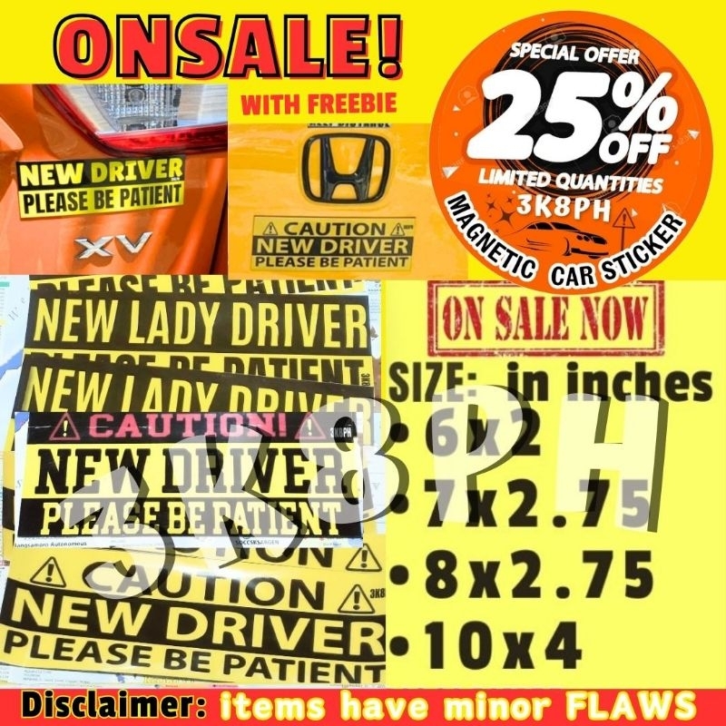 ONSALE! MAGNETIC CAR STICKER | NEW DRIVER | LADY DRIVER | KIDS ONBOARD ...