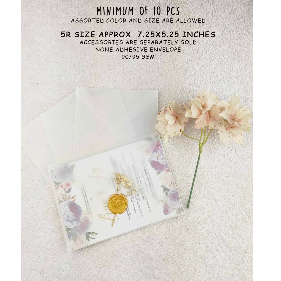 Transparent envelope for invitations 5R 4R 3R | Shopee Philippines