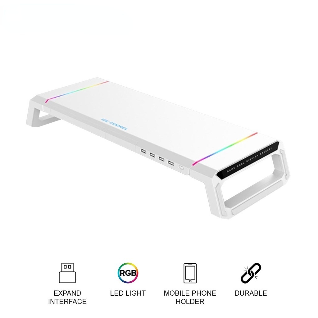 Gigaware Ice Coorel T1 RGB Desktop Monitor Riser Multifunction Foldable ...