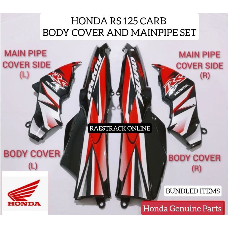 HONDA RS XRM 125 CARB BODY COVER AND MAINPIPE SET RED | Shopee Philippines