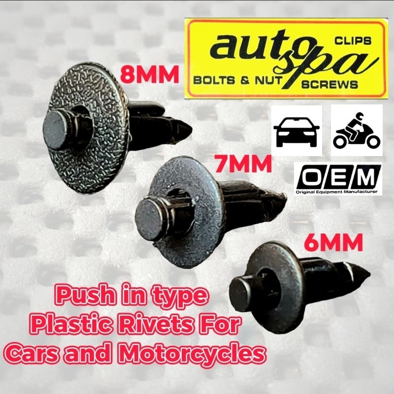 OEM Plastic Push in type rivets & clip nmax aerox sniper mio i adv pcx ...