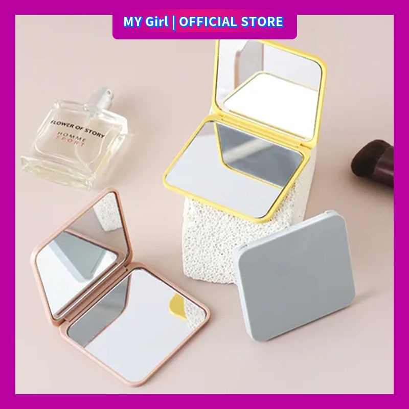 【MY Girl】Mini Square Makeup Mirror Portable Double-sided Vanity Mirror ...