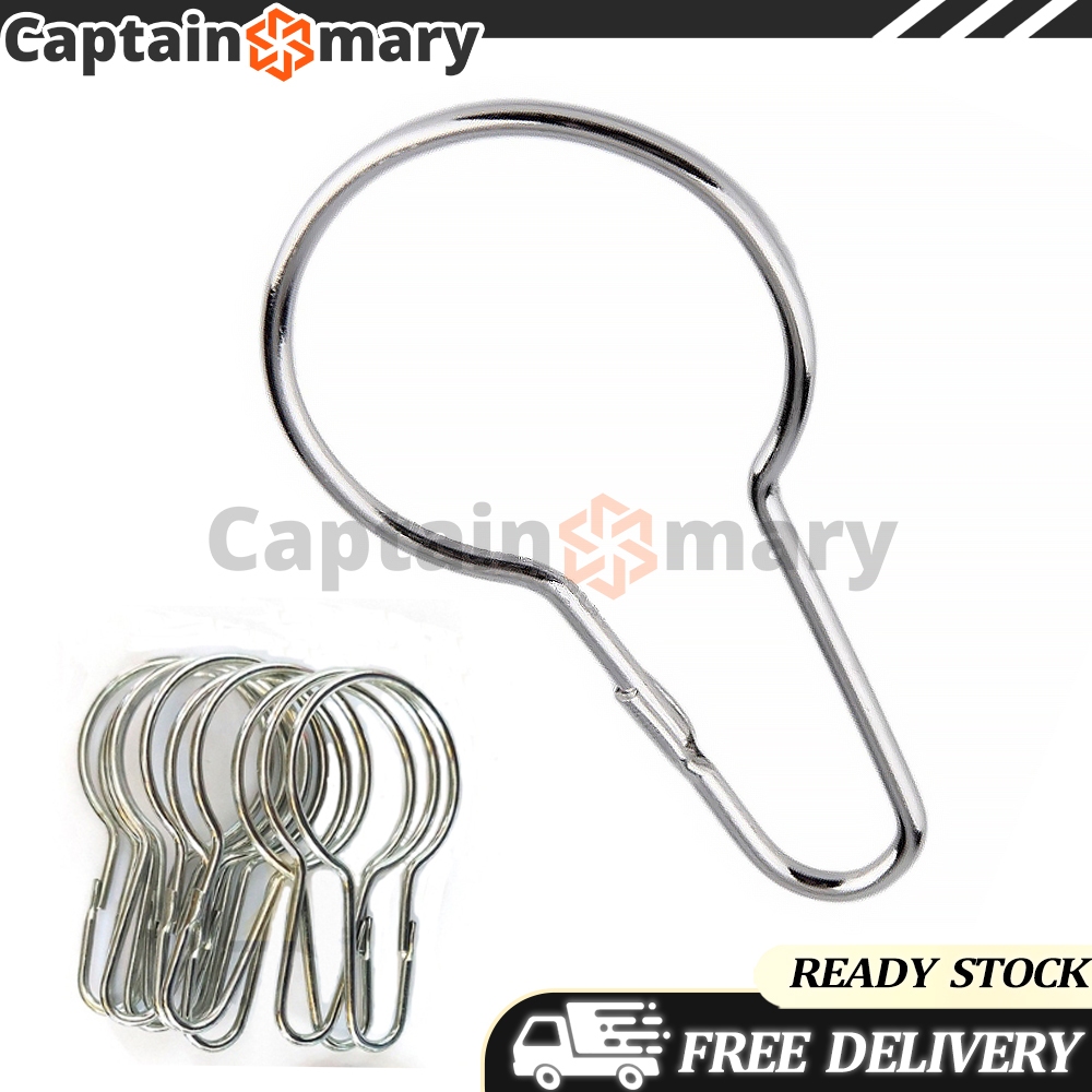 Ring Hook Gourd Type Metal Curtain Hook Hanging Clips Bathroom Shower ...