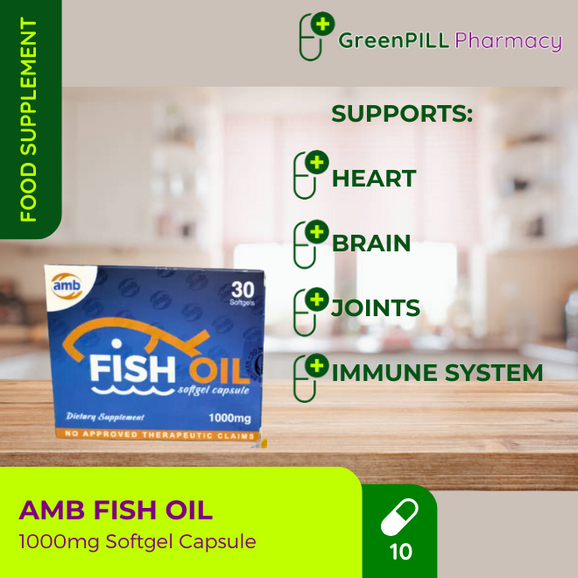 Fish Oil (AMB) softgel capsule by 10's: Dietary Supplement for Heart ...