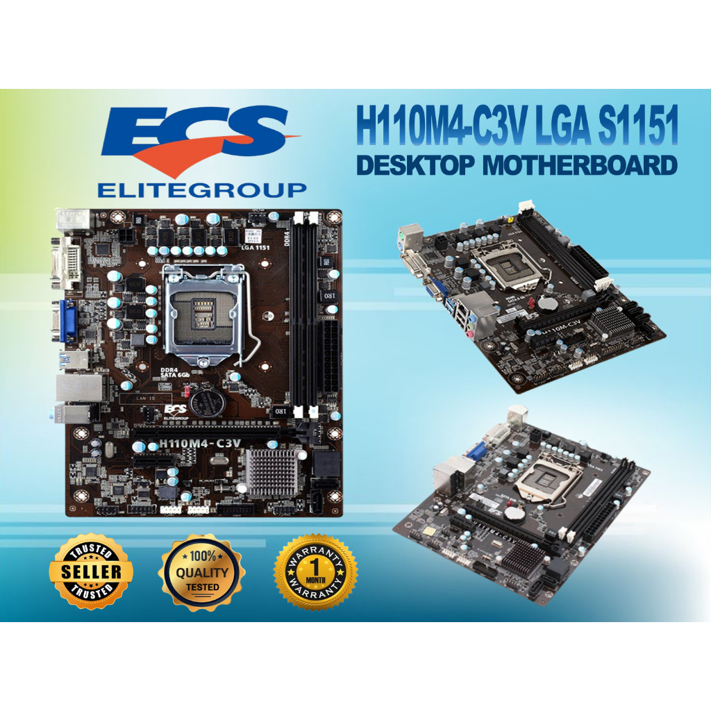 ECS H110M4-C3V LGA Socket 1151 Motherboard | Shopee Philippines