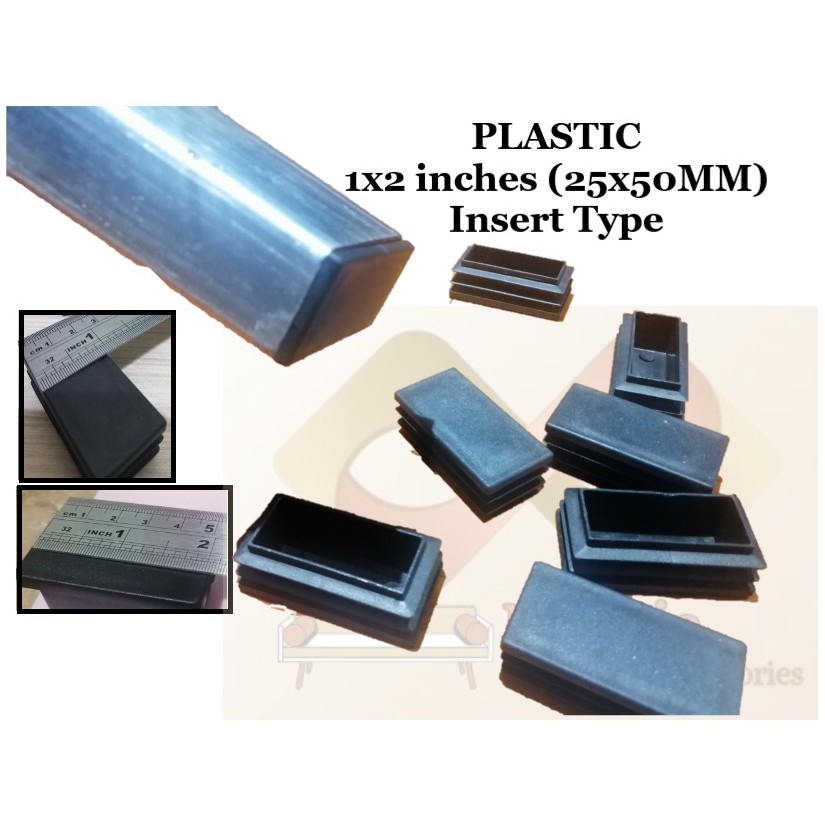 PLASTIC 1x2 inches (25x50MM) Insert Type Footing for Tubular | Shopee ...