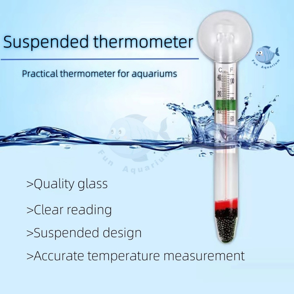 With Suction Cup Aquarium Glass Thermometer Floating Thermometer High ...