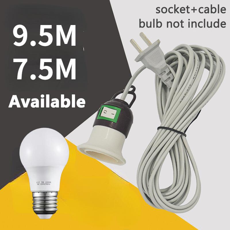 【COD】9.5/7.5M E27 Lamp Bulb Holder With Switch LED Light Bulb Extension ...