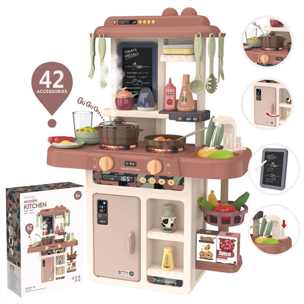 Wooden Japanese White Kitchen Dress up Game Cooking Children's play ...